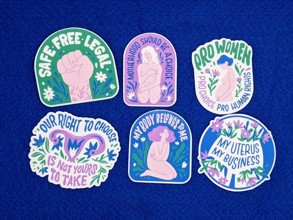 Pro Choice Sticker Pack, 6 Stickers, Reproductive rights sticker ...