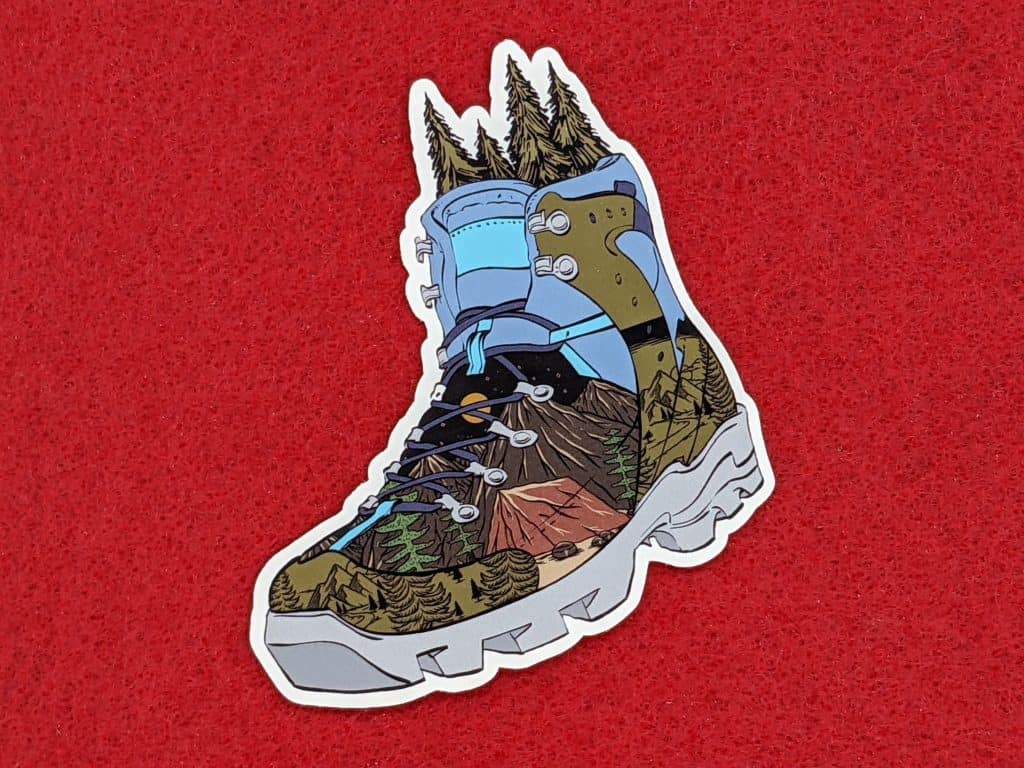 Hiking boot sticker - Travel Sticker - Hiking - Nature Sticker - Laptop ...