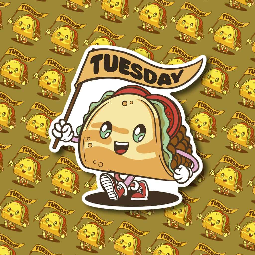 Taco Tuesday Sticker, Vinyl Sticker, Taco Sticker, Laptop Sticker ...