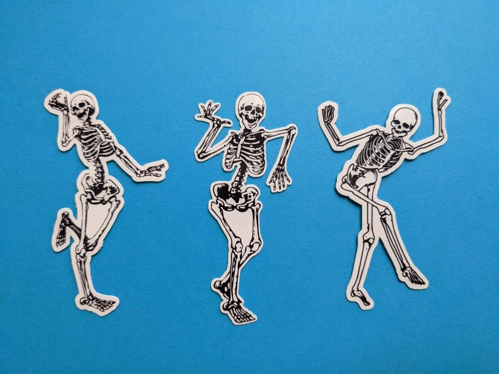 3 Skeleton dancing stickers - Skeleton Sticker - Dance Macabre sticker ...