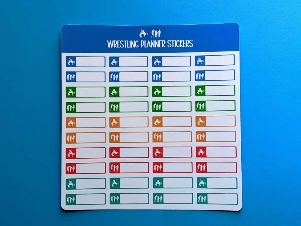 Wrestling Planner Stickers - Wrestling Calendar Stickers - Wrestling ...