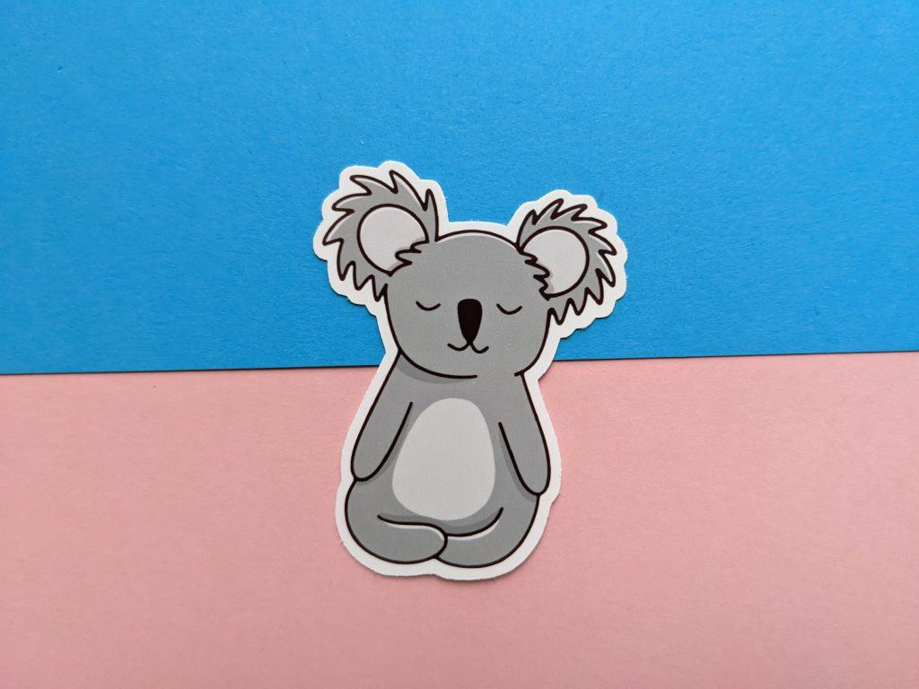 Meditating Koala Sticker | Meditation Sticker | Cute Sticker, Animal ...