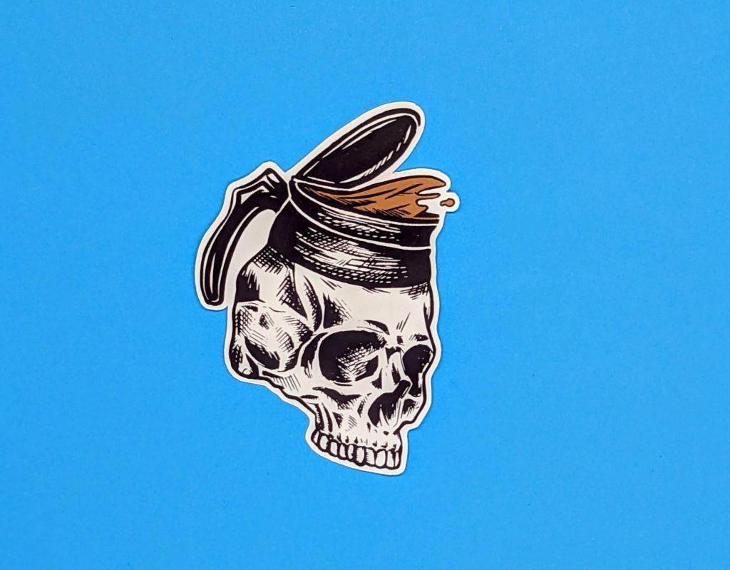 Skull Coffee Pot Sticker, Coffee Stickers, Skull Stickers, Mug Stickers ...