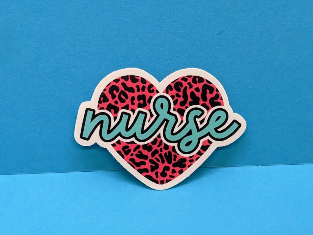 Cheetah print nurse heart sticker | Nursing Sticker, Nurse Gift ...