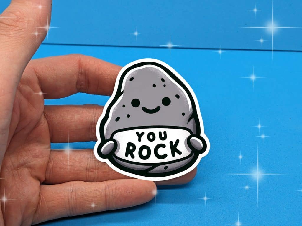 You Rock | Cute Rock sticker - Glossy Vinyl Decal for Laptops, Phones ...