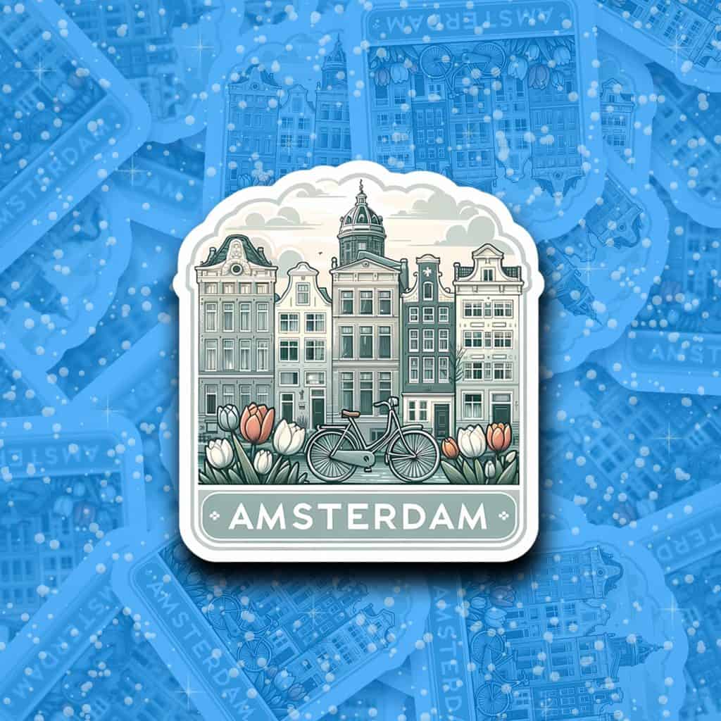 Amsterdam Travel Sticker // Netherlands Decal for suitcase, laptop, car ...